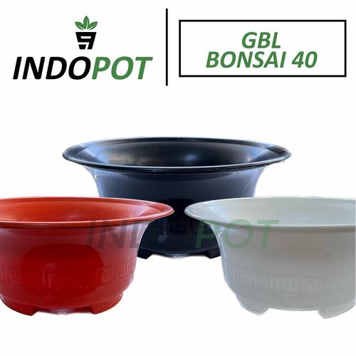 Jual Pot Tanaman Hias Bonsai GBL Ukuran 40 Hitam Putih Plastik ...