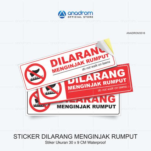 Jual Sticker Dilarang Menginjak Rumput | Size 30x9 Cm | Anadrom 3516 ...