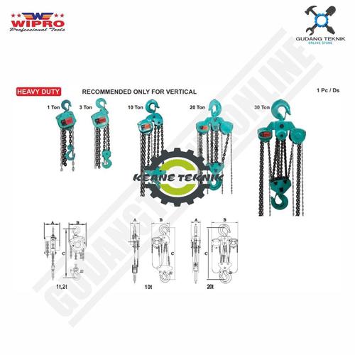 Jual Katrol CHAIN BLOCK 2 TON 3 METER For Vertical WIPRO / TAKEL KATROL ...