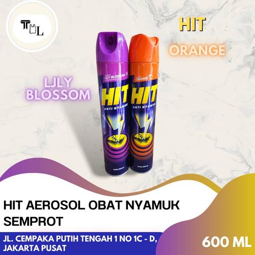 Jual Hit Aerosol Obat Nyamuk Semprot 600ML - Orange - Lily Blossom ...