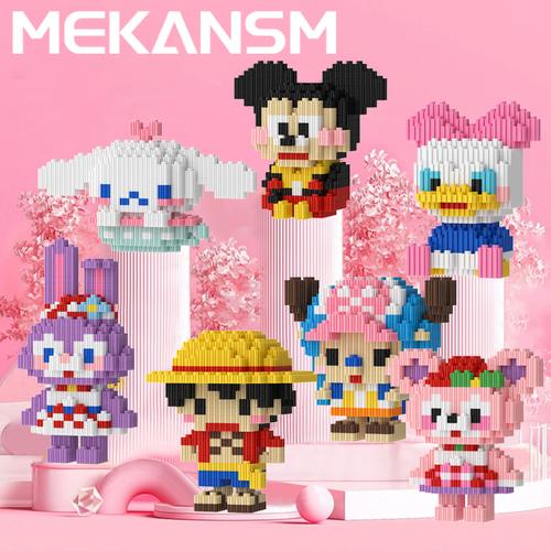Jual Mainan Balok karakter kartun Susun Sanrio ONE PIECE disney Nano ...