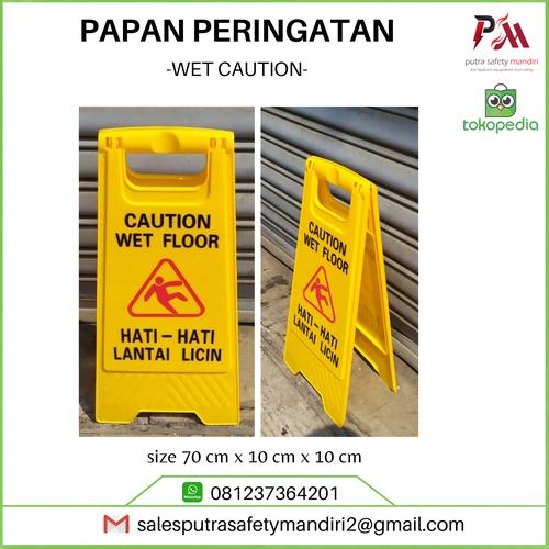 Jual PAPAN PERINGATAN PLASTIK LANTAI LICIN SAFETY SIGN CAUTION WET ...