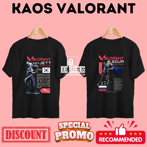 Jual KAOS VALORANT GAME baju sablon digital DTF Valorant Jett Sova ...