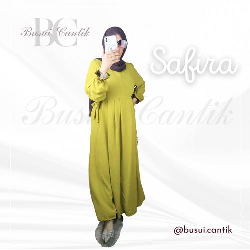 Jual Dress Gamis Nyaman Crinkle - Safira by Busui Cantik - Lime - Kota ...