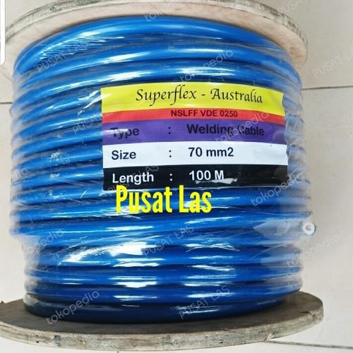 Jual Kabel Las Biru 70mm SUPERFLEX asli Full Tembaga Welding Cable 70 ...