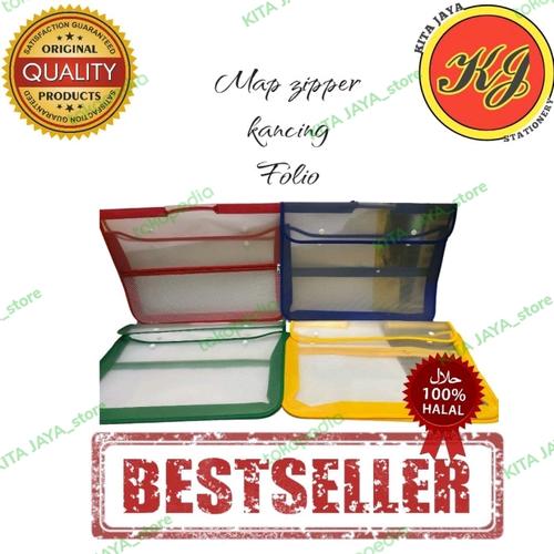 Jual map kancing folio (zipper bag kancing folio) - Kuning - Jakarta ...