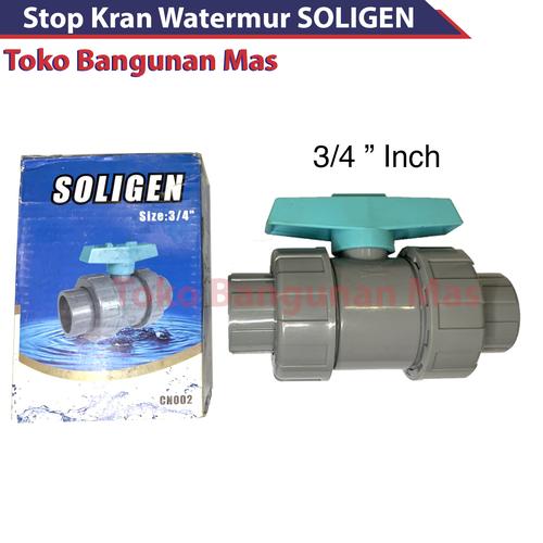 Jual Ball Valve Watermur SOLIGEN 3/4" Inch Stop Kran Water Mur Keran CN ...