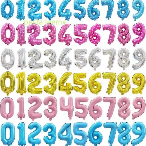 Jual Balon foil angka 0-9 warna 16 inch balon balon huruf balon angka ...