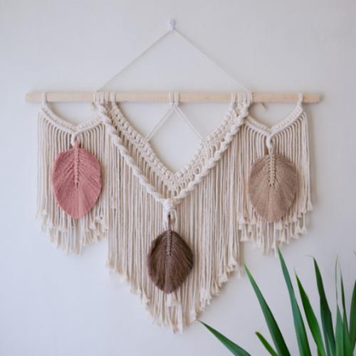 Jual Hiasan Dinding Macrame Minimalis Aesthetic Daun | Macrame ...