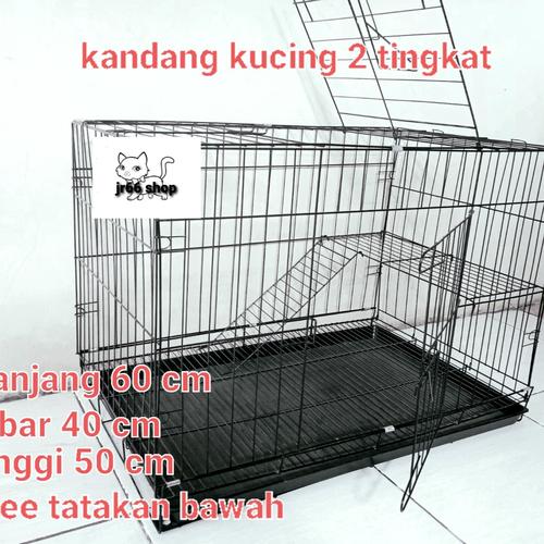 Jual KANDANG KUCING 2 TINGKAT UKURAN ( 60x 40 x 50 ) - Hitam - Kab ...