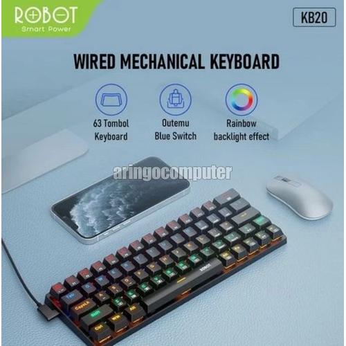 Jual Keyboard ROBOT KB20 GAMING MECHANICAL BLACK - BLUE SWITCH - Kota ...