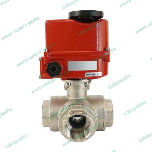 Jual motorized electric actuator ball valve 3 way 2 inch 24vdc ...