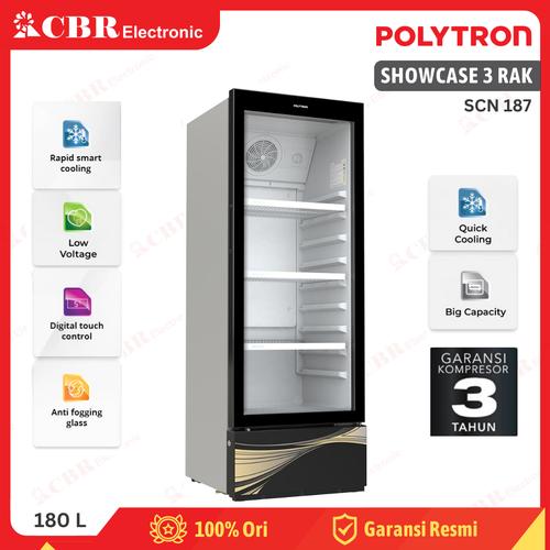Jual Showcase Display Cooler POLYTRON 3 Rak SCN 187 BLACK - Kota Batam ...
