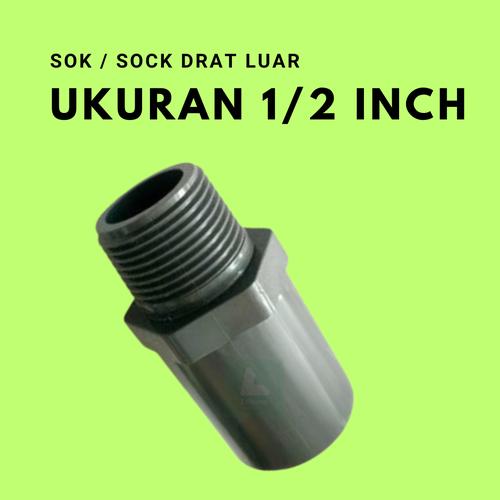 Jual Sdl Pipa Sok Drat Luar Pvc Paralon Fiting Ukuran 1/2 0,5 Inch ...