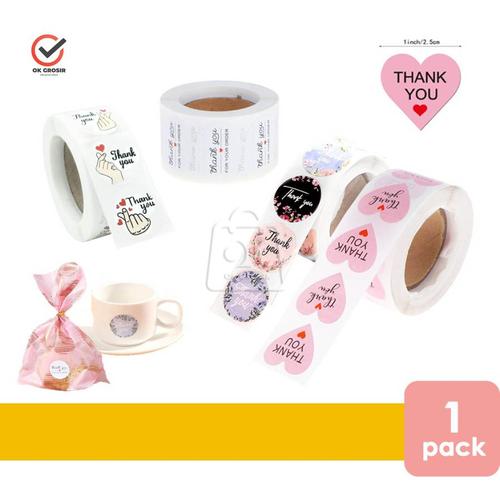 Jual Sticker Thank You / Sticker Label Makanan / Stiker Packing (1Roll ...