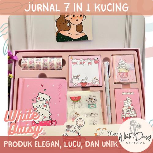 Jual Jurnal set 7 in 1 Kucing premium hadiah ulang tahun Gift Box ...