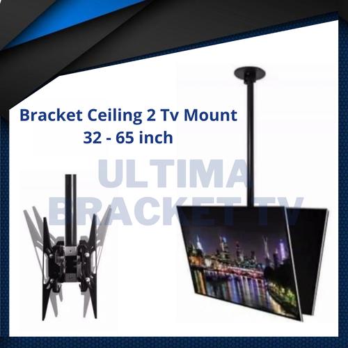 Jual Bracket tv gantung plafon 2 tv depan belakang 32 43 50 55 60 65 ...