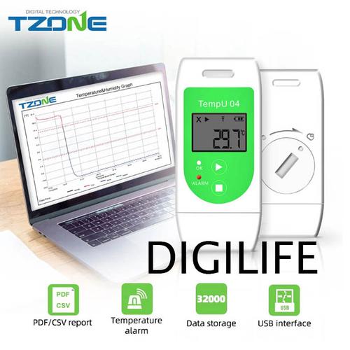 Jual Temperature Data Logger Tzone TempU04 Recorder Sensor Suhu PC TempU 04 - Jakarta Utara ...