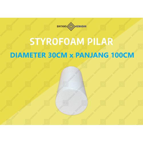 Jual Styrofoam Pilar / Tabung / Bulat Diameter 30 x 100cm Hard Density ...