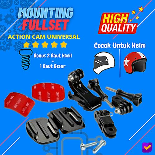 Jual Helmet Mounting / Helmet Mount Universal Action Cam GOPRO,Xiaomi Yi - Fullset - Kab ...