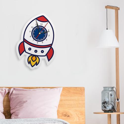 Jual Jam Dinding Unik Motif Roket Astronot Dekorasi Hiasan Dinding ...