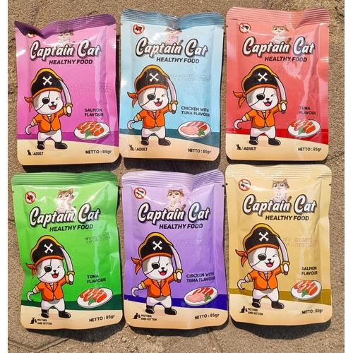 Jual Makanan Basah Kucing Captain Wet Food Pouch 85 Gram - Jakarta ...