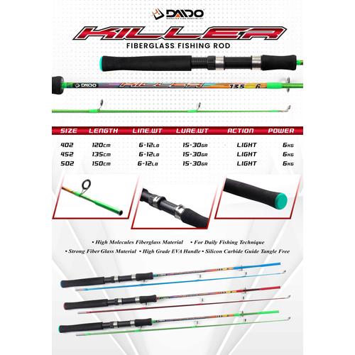 Jual JORAN DAIDO KILLER FIBER SOLID 120CM 135CM 150CM - 120CM, Biru ...