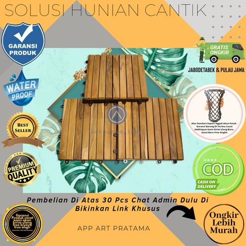 Jual Ubin Kayu Lantai Kayu Decking Tile Kayu Jati 30 x 30 Termurah ...