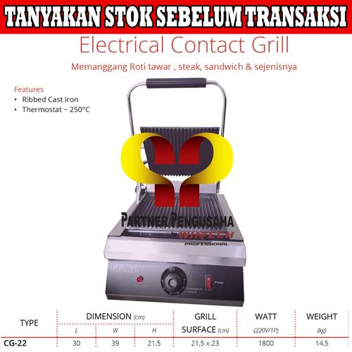 Jual Getra CG-22 Electric Contact Grill Griddler Grill Panini Press ...