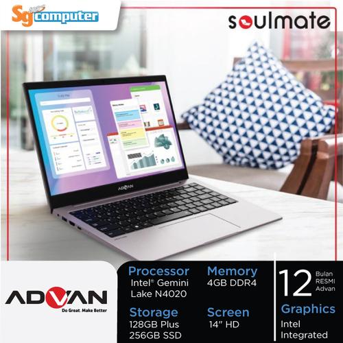 Jual Laptop ADVAN Soulmate N4020 4GB 128GB Plus 256GB SSD 14" HD Windows 11 - Kab. Sleman - SG ...
