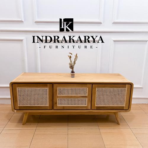 Jual Meja Tv Minimalis Rotan Original Kayu Jati Solid Jepara - Walnute ...