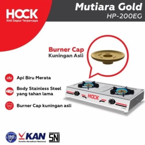 Jual Hock - kompor gas HP-200EG 2 tungku elegan gold stainless - Kota ...