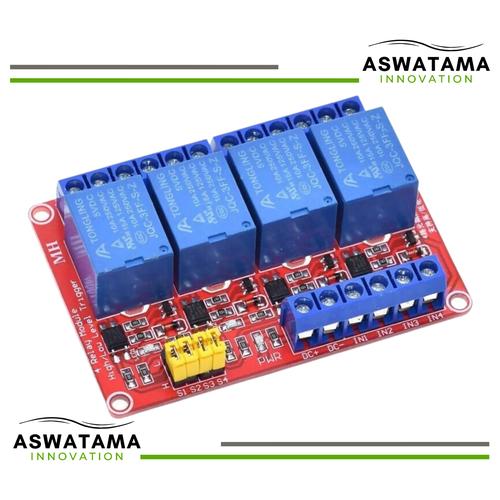 Jual Module Relay 4 Channel 5v Aktiv High Atau Aktiv Low Dengan ...