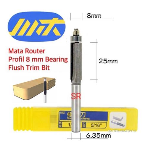 Jual Mata Router/Profil 8 mm Bearing/Roda 151-008/Flush Trim Bits CHUAN ...