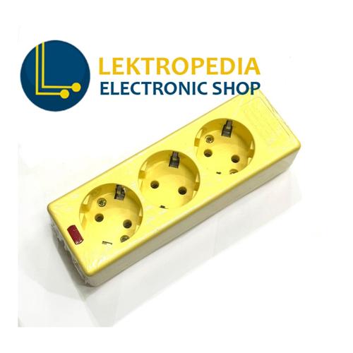 Jual Stopkontak Visalux 3 lubang terminal kuningan Stop kontak isi 3 ...