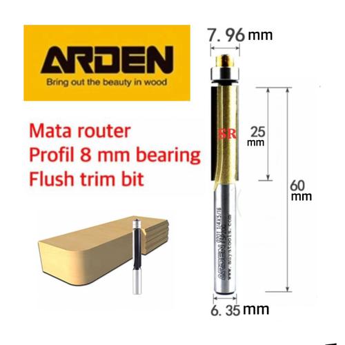 Jual Mata Router/Profil 8mm Bearing/Roda/Straight Bit With Bearing ...