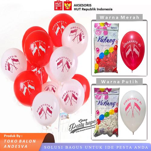 Promo Balon Merah Putih Dirgahayu RI Grosir / Balon Latex Merah Putih ...