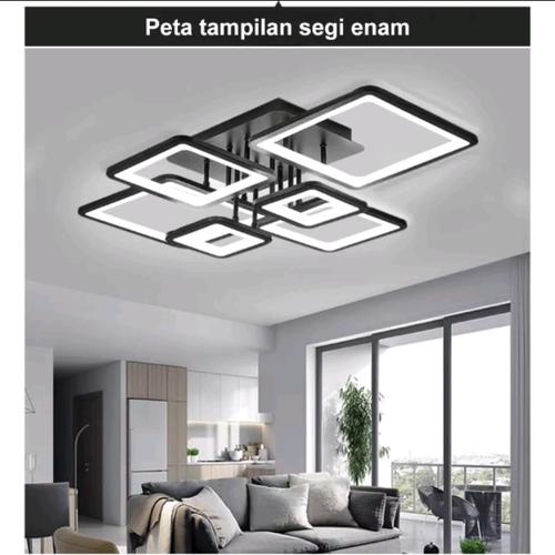 Jual Lampu gantung plafon minimalis Black led nordic modern - 8 HEAD ...