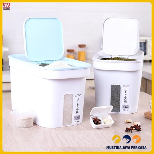 Jual Dispenser Tempat Penyimpanan Beras 10 kg Rice Container Plastik ...