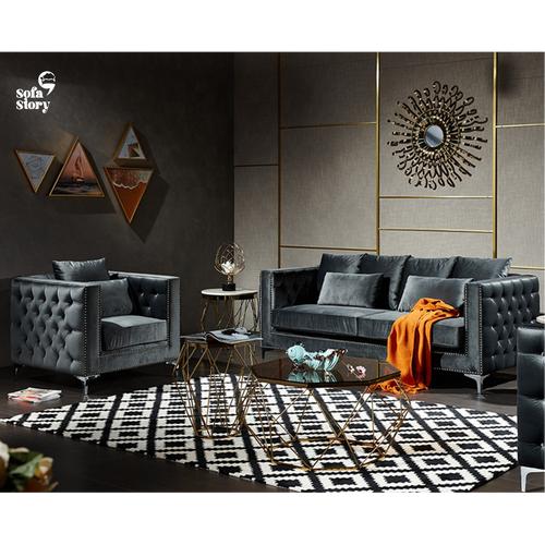 Jual Sofa set 31 Seater Velvet Grey / Sofa Minimalis / Sofa Tamu - 3 ...