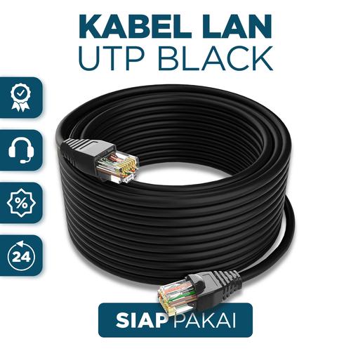 Jual [SIAP PAKAI] UTP Black CAT5e & CAT6 - Kabel LAN 10/20/30/50/80/100 ...