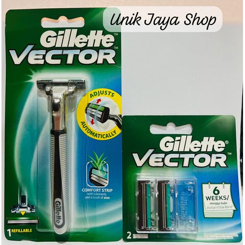 Jual Gillette Vector Razor Alat Cukur / Refill Pisau Cukur Isi Ulang ...