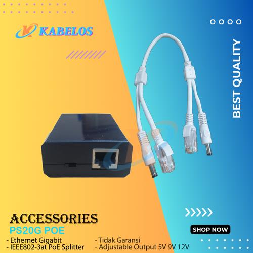 Jual POE Splitter Gigabit IEEE802.3at adjustable output 5V 9V 12V|PS20G ...