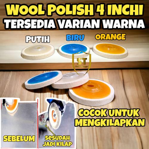 Jual WOOL POLISH 4" INCH.GRINDA WOOL POLES STAINLESS/BULU DOMBA(SPON ...