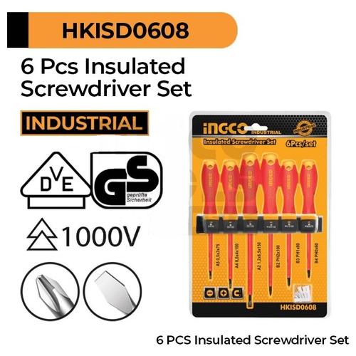 Jual 6-Pcs Insulated Screwdriver Set INGCO HKISD0608 Obeng Isolator ...