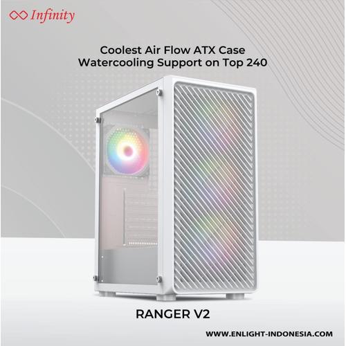 Jual CASING INFINITY RANGER V2 WHITE ATX Temper Glass Mid Tower Gaming ...