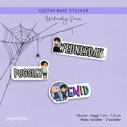Jual Sticker label nama stiker lucu wednesday pokemon 30-60pcs ...