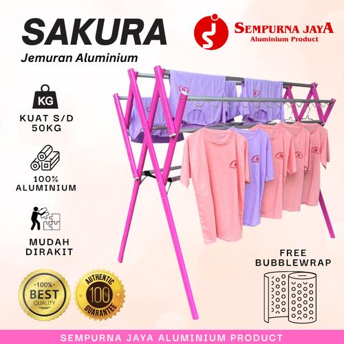 Jual Jemuran Baju Aluminium Jumbo Sakura Warna Pink 180cm 18 Meter Kota Tangerang