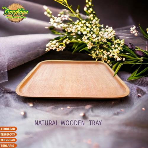Jual Natural Wooden Tray nampan kayu nampan saji wood serving tray kayu ...