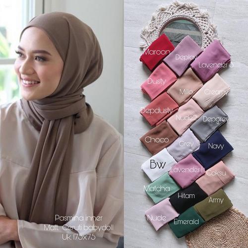 Jual Pashmina Inner PREMIUM Kerudung Pashmina Nisa Sabyan Jilbab Instan ...